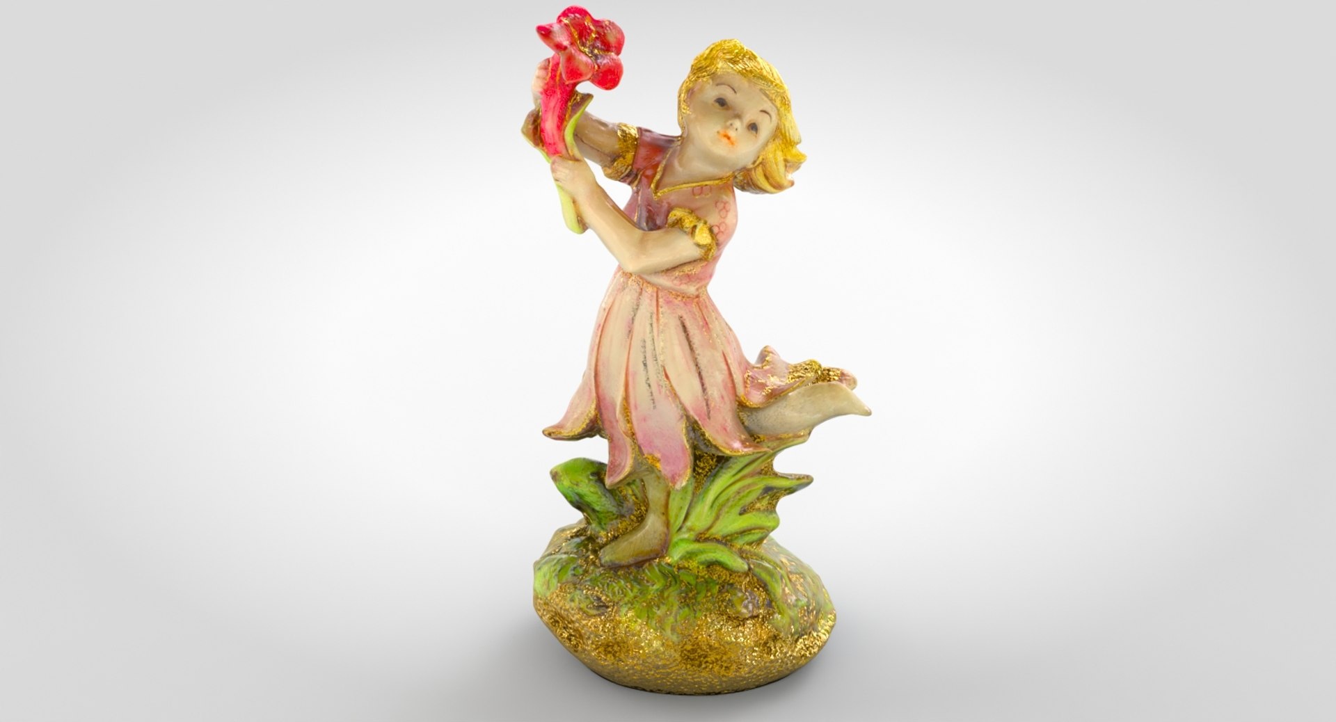 3D Flower Girl Statue Model - TurboSquid 1345013