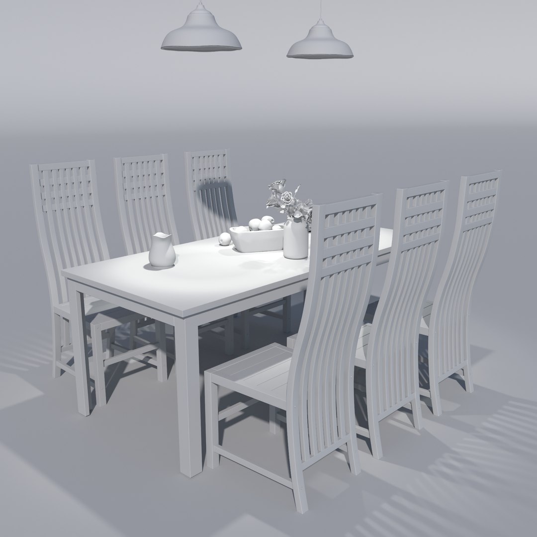 Dining set table 3D model - TurboSquid 1581261