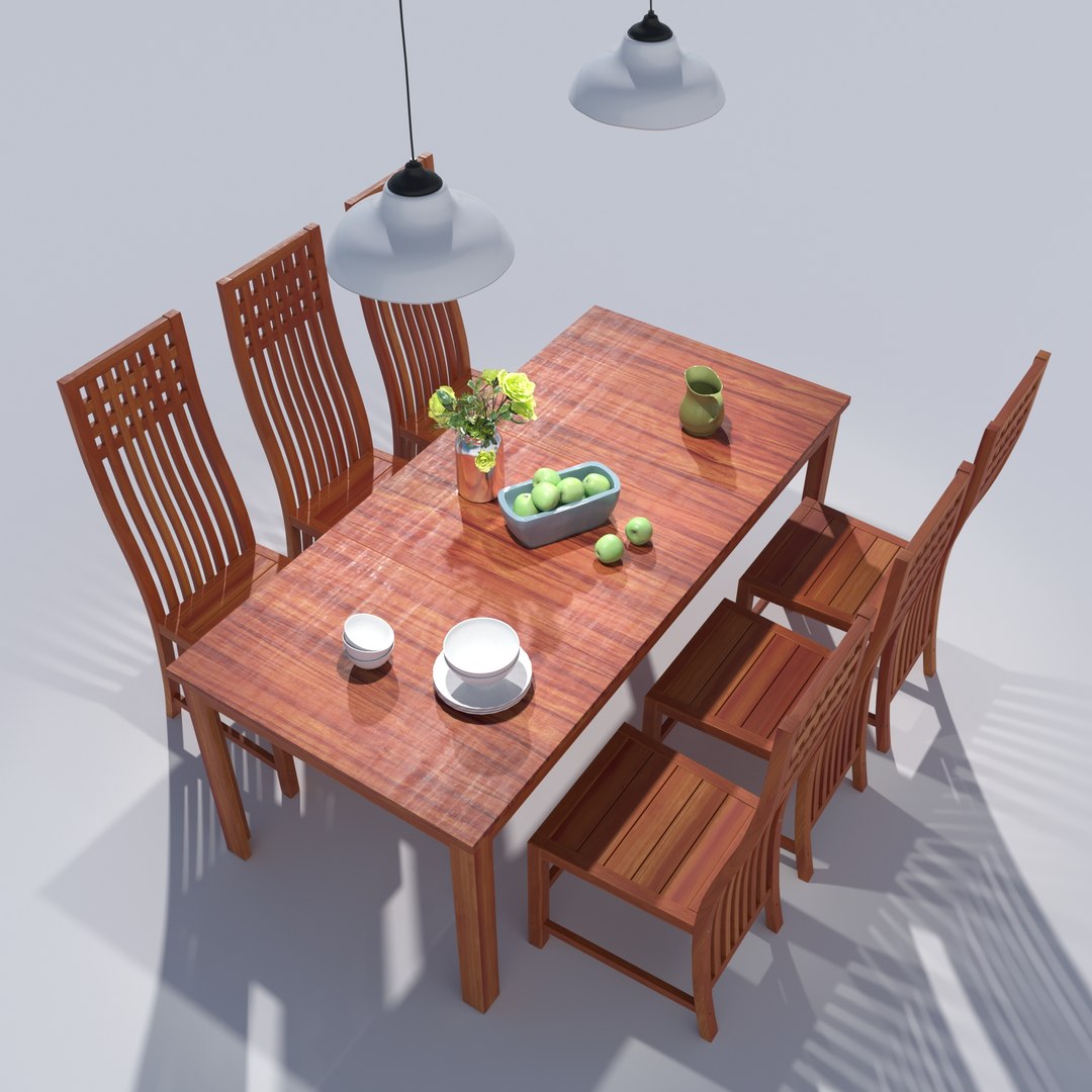 Dining set table 3D model - TurboSquid 1581261