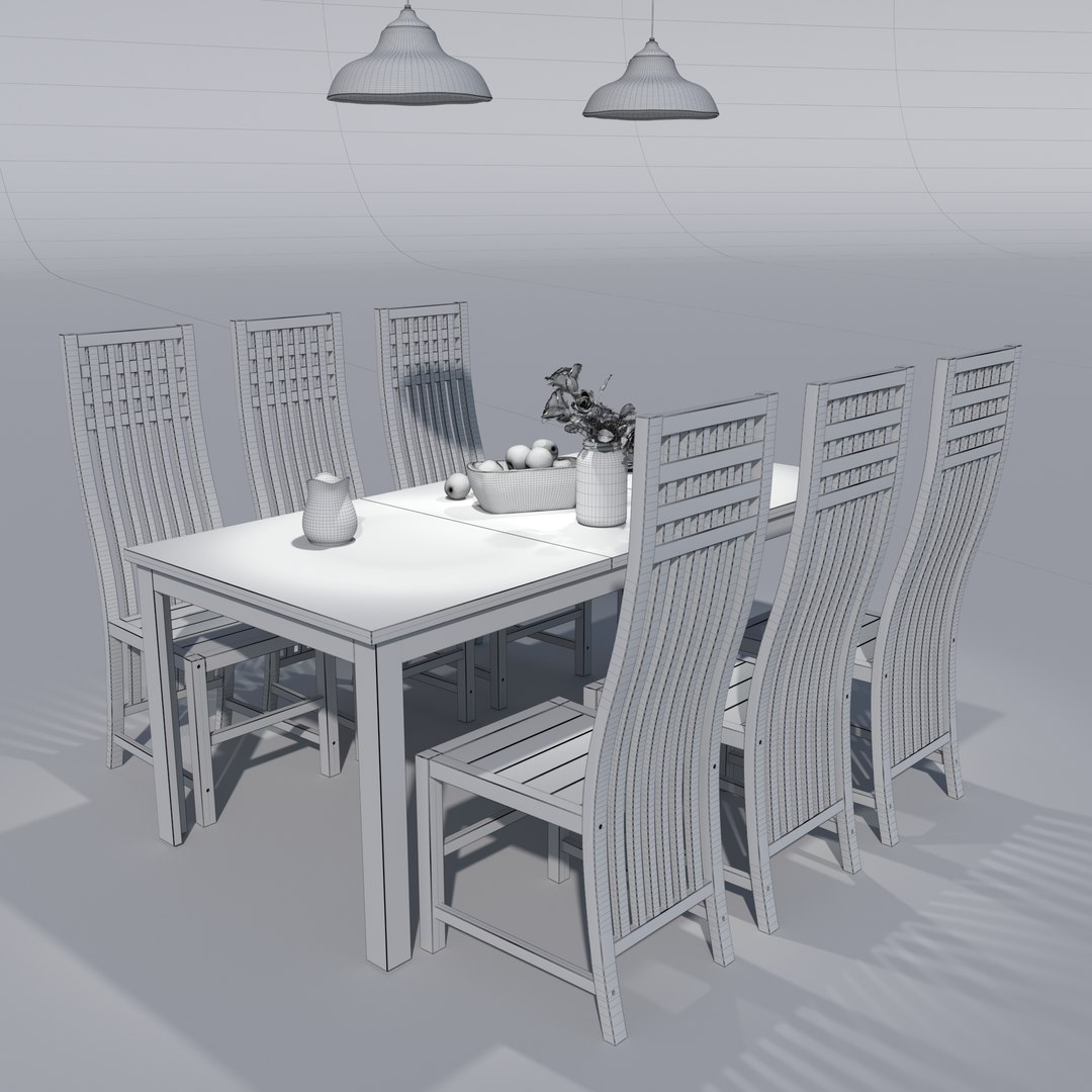 Dining set table 3D model - TurboSquid 1581261
