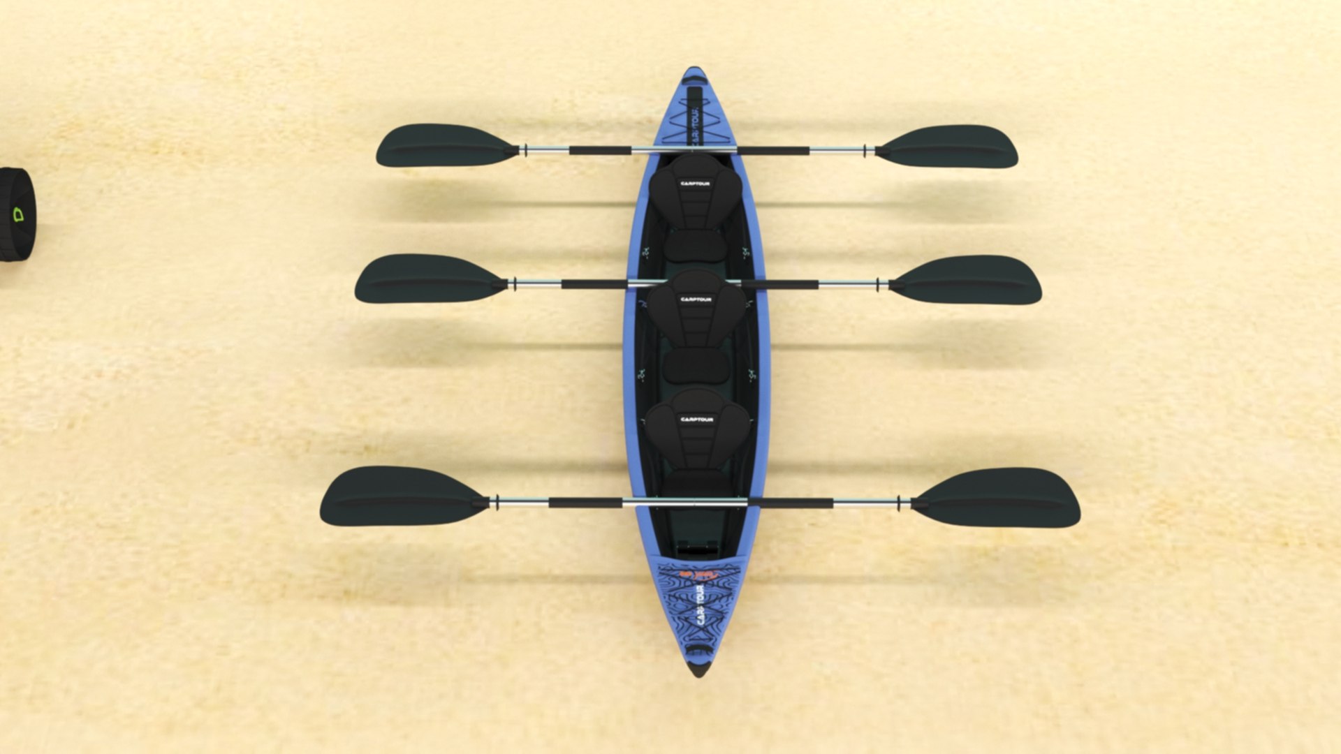 Inflatable Kayak Drop Stitch Kayak With Paddle And 3 Seats 3D Model ...