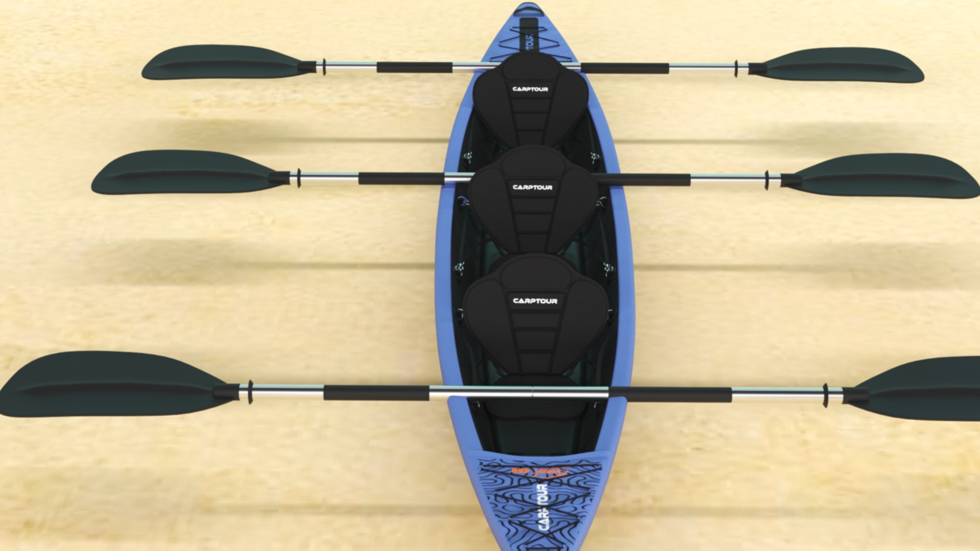 Inflatable Kayak Drop Stitch Kayak With Paddle And 3 Seats 3D Model ...