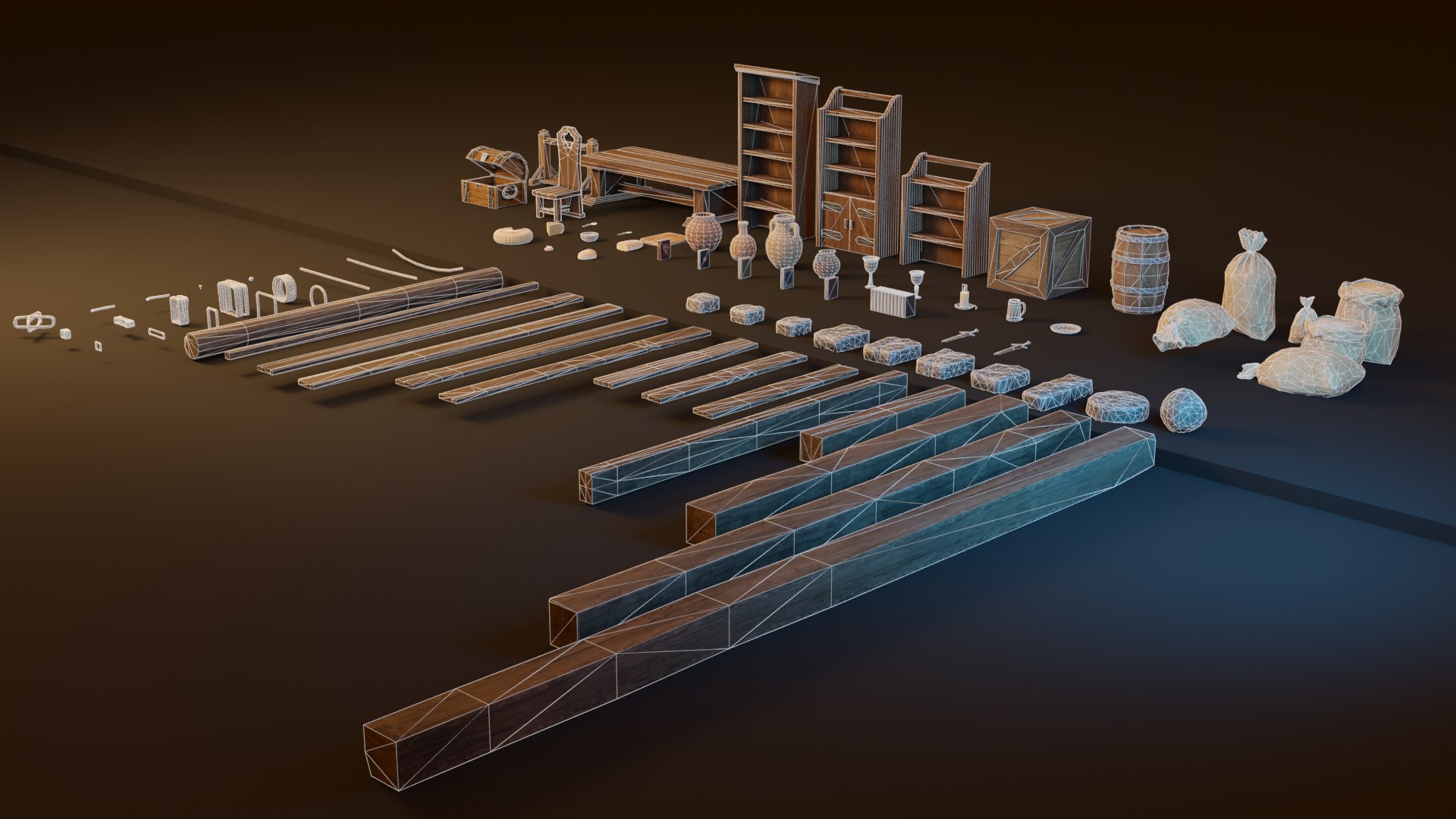 Medieval stylized props Full Pack 3D model - TurboSquid 2169299