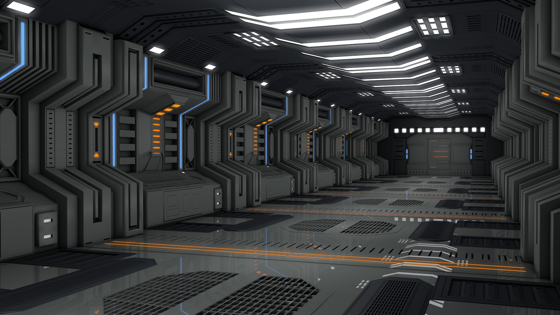Sci Fi Interior Station 3D Model - TurboSquid 2515746