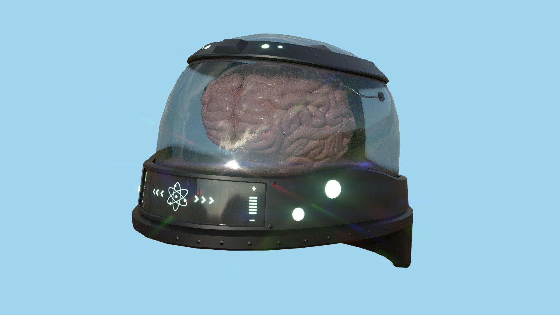 SciFi Brain Helmet 03 Black - Character Design Fashion 3D Model ...