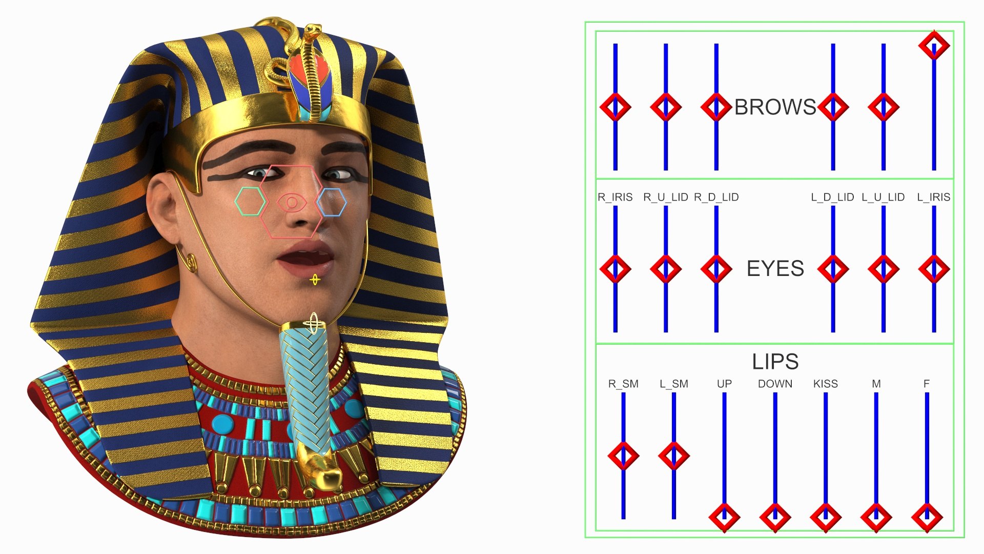 3D Model Head Of Egyptian Pharaoh Rigged - TurboSquid 2084412