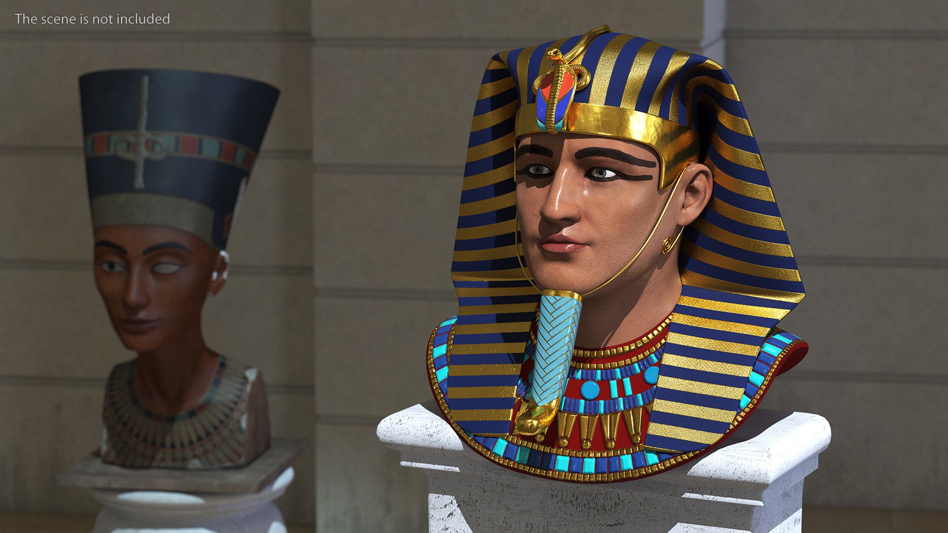 3D Model Head Of Egyptian Pharaoh Rigged - TurboSquid 2084412