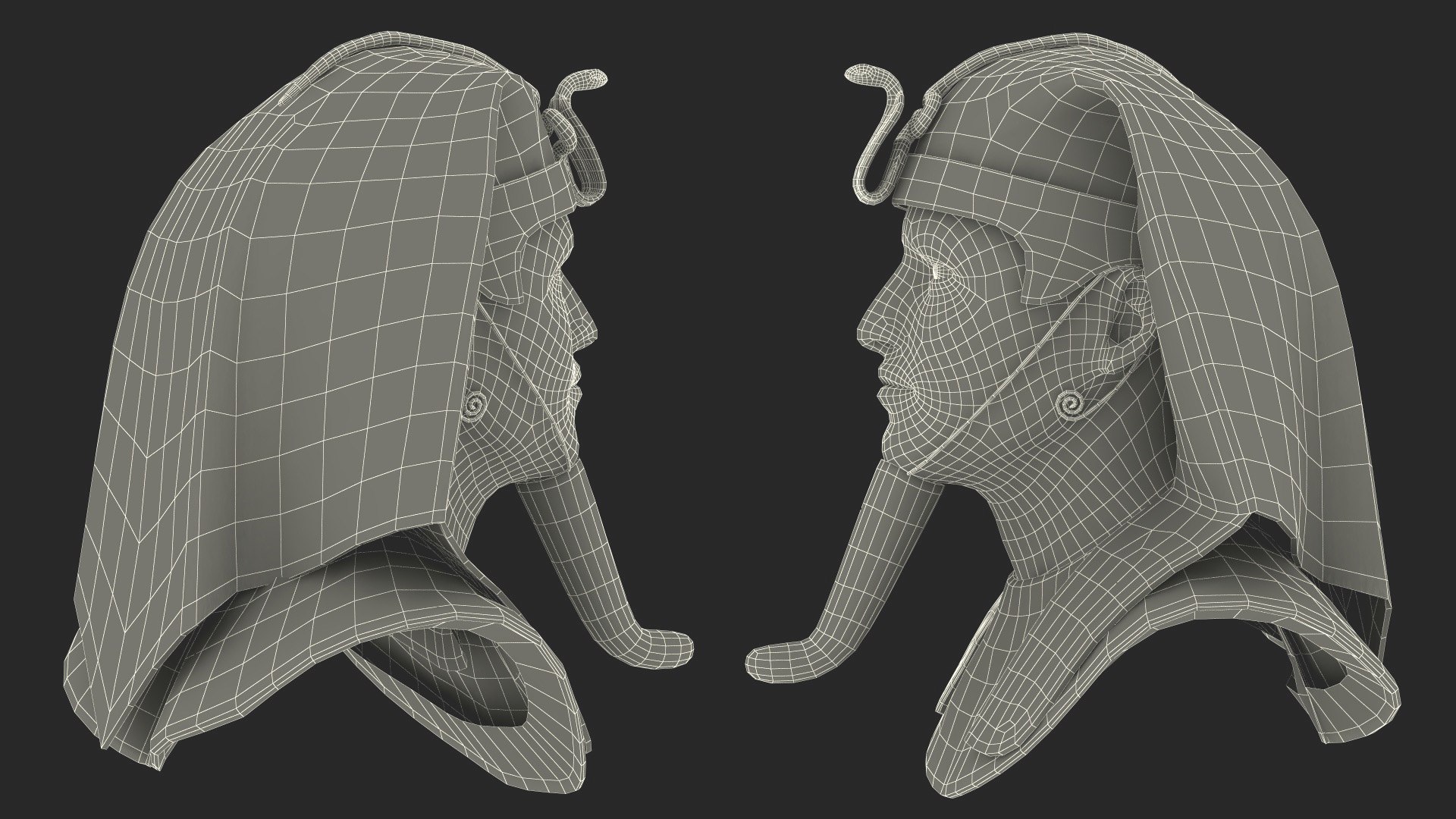 3D Model Head Of Egyptian Pharaoh Rigged - TurboSquid 2084412