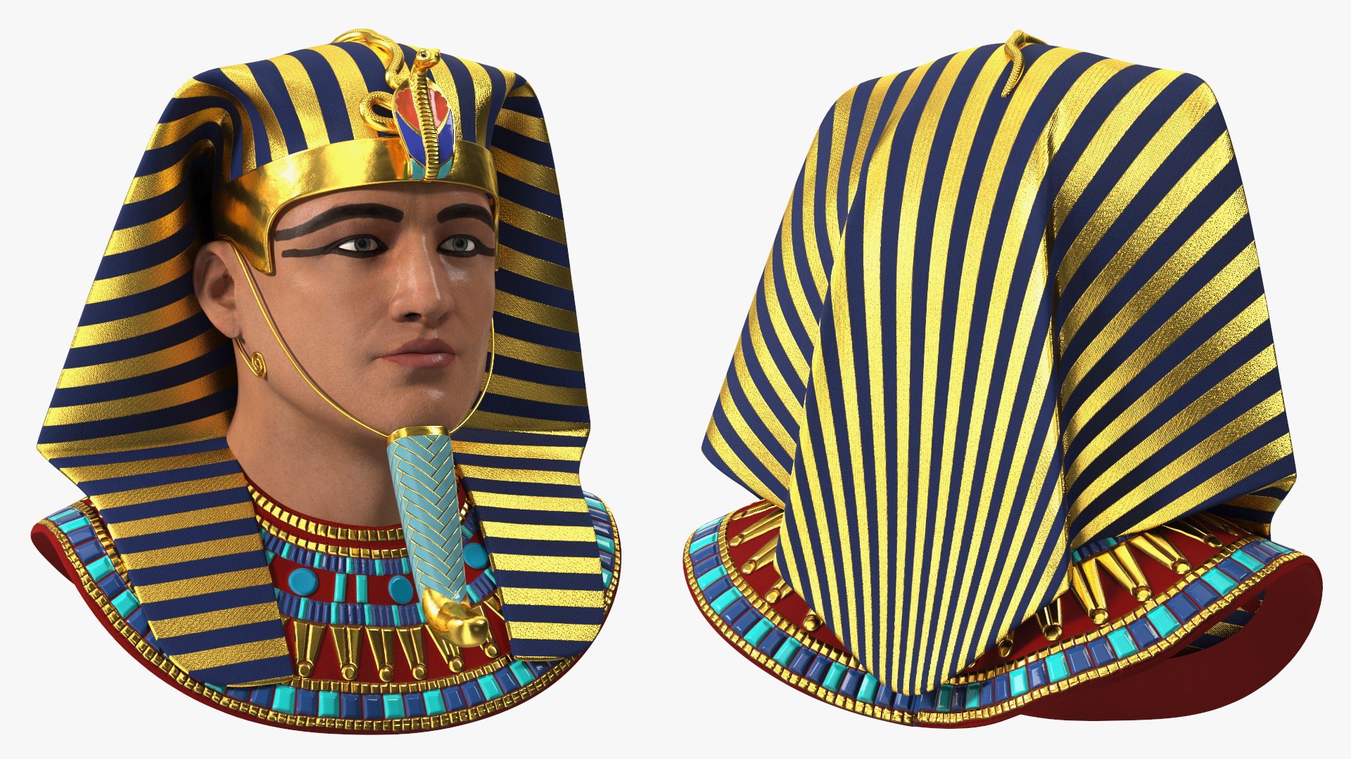 3D Model Head Of Egyptian Pharaoh Rigged - TurboSquid 2084412