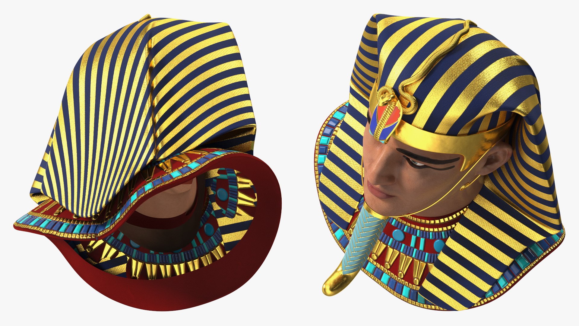 3D Model Head Of Egyptian Pharaoh Rigged - TurboSquid 2084412