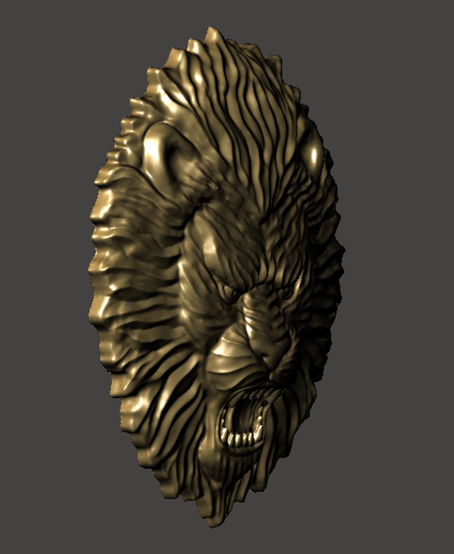 Lion head relief modelling 3D - TurboSquid 1498674