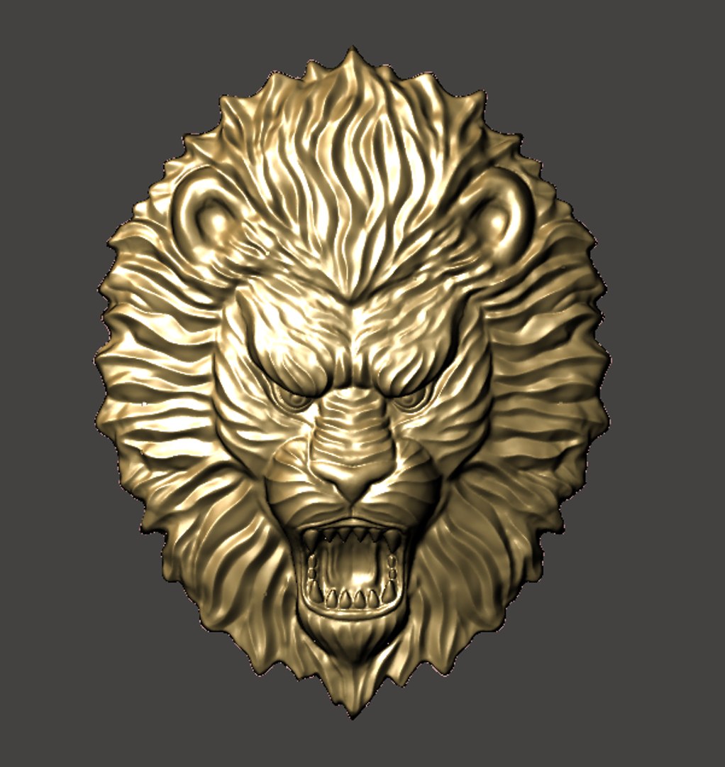 Lion head relief modelling 3D - TurboSquid 1498674