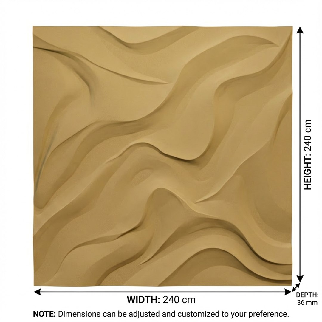 Modern Wave Relief Panel Wall Decor Set STL Mural CNC 367 3D Model ...