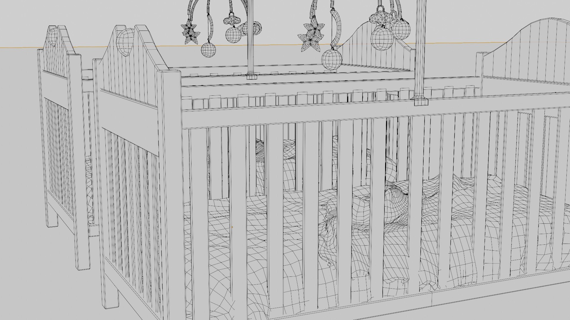 3D model Baby crib with clean and dirty 4k pbr textures - TurboSquid ...