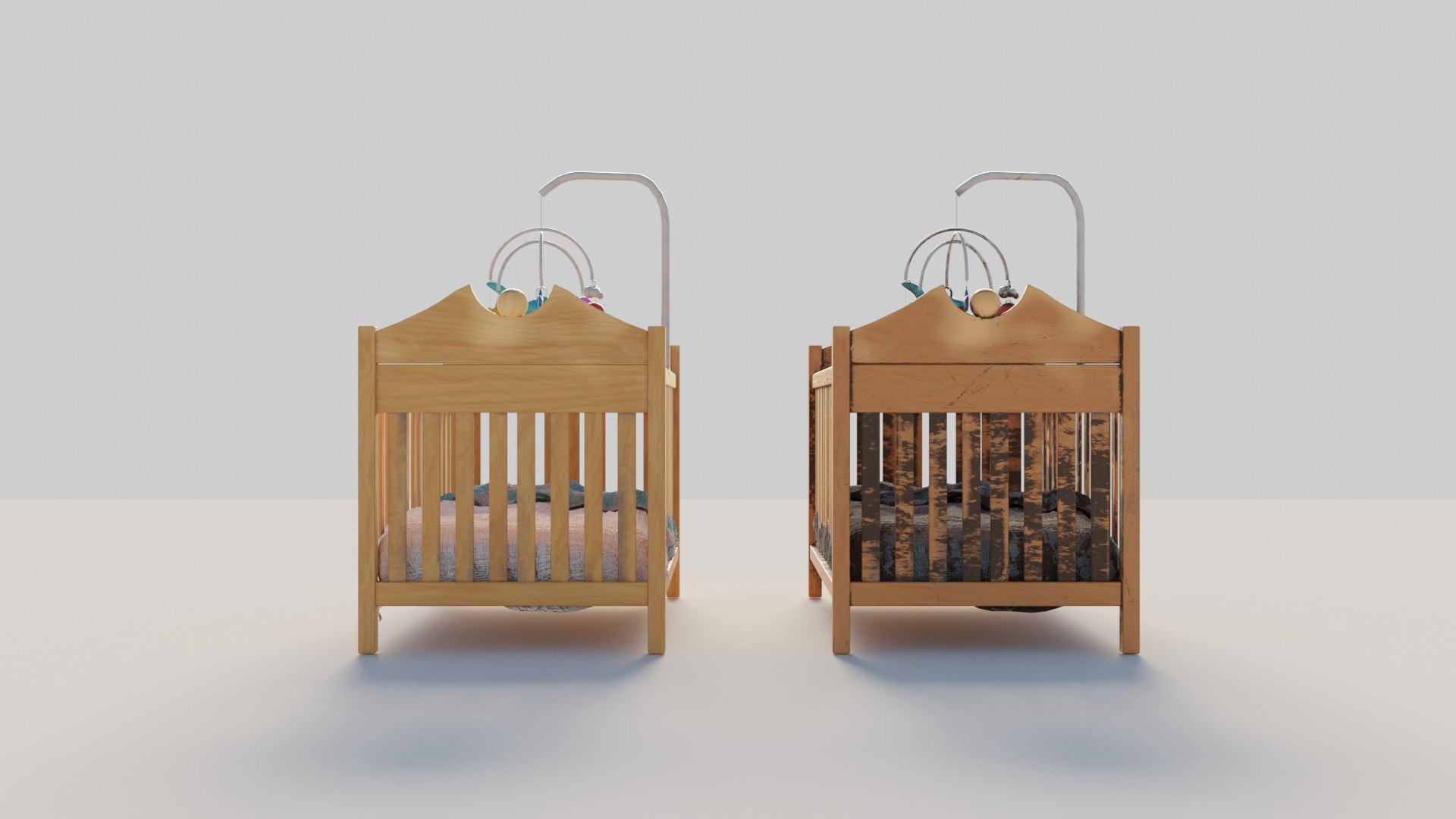 3D Model Baby Crib With Clean And Dirty 4k Pbr Textures - TurboSquid ...