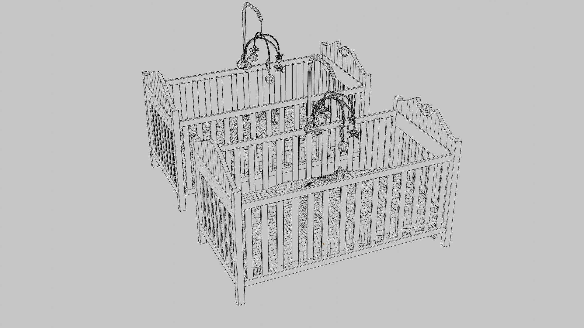 3D Model Baby Crib With Clean And Dirty 4k Pbr Textures - TurboSquid ...