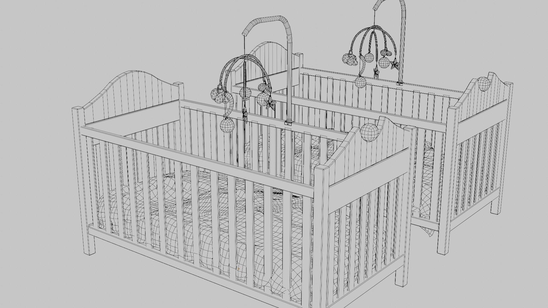 3D Model Baby Crib With Clean And Dirty 4k Pbr Textures - TurboSquid ...