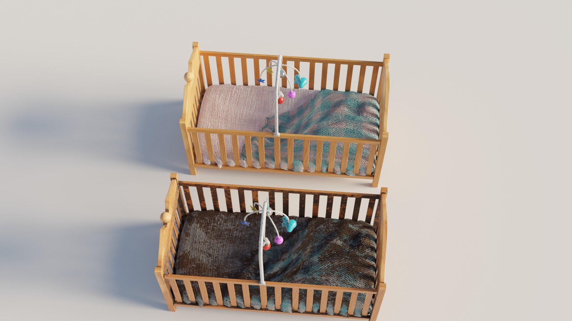 3D Model Baby Crib With Clean And Dirty 4k Pbr Textures - TurboSquid ...