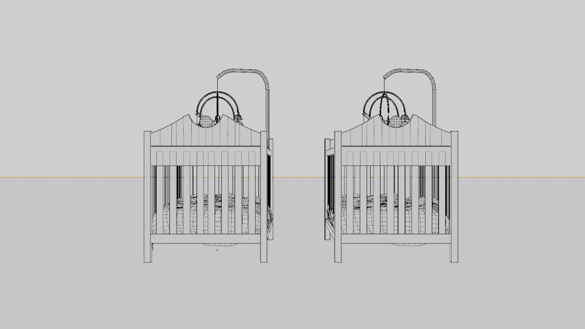 3D Model Baby Crib With Clean And Dirty 4k Pbr Textures - TurboSquid ...