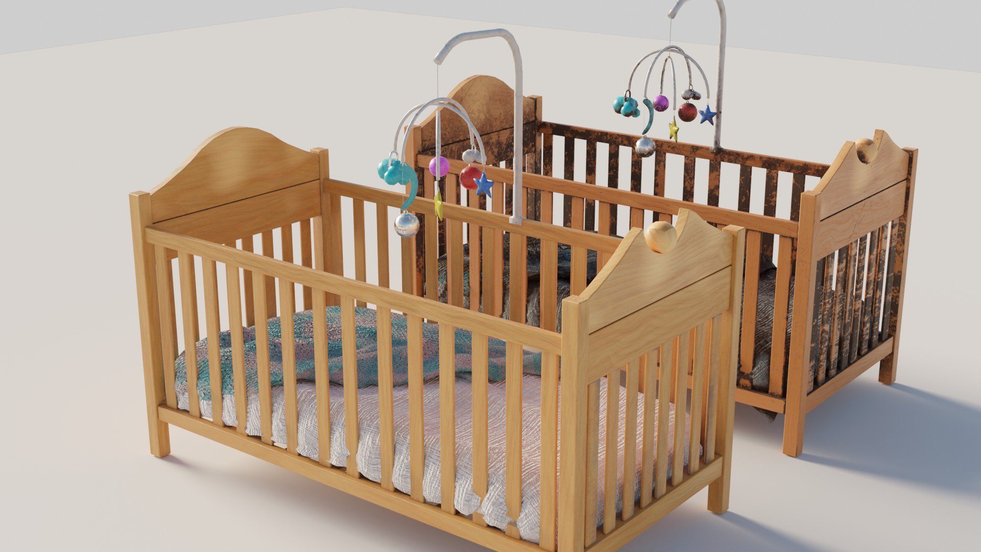 3D Model Baby Crib With Clean And Dirty 4k Pbr Textures - TurboSquid ...