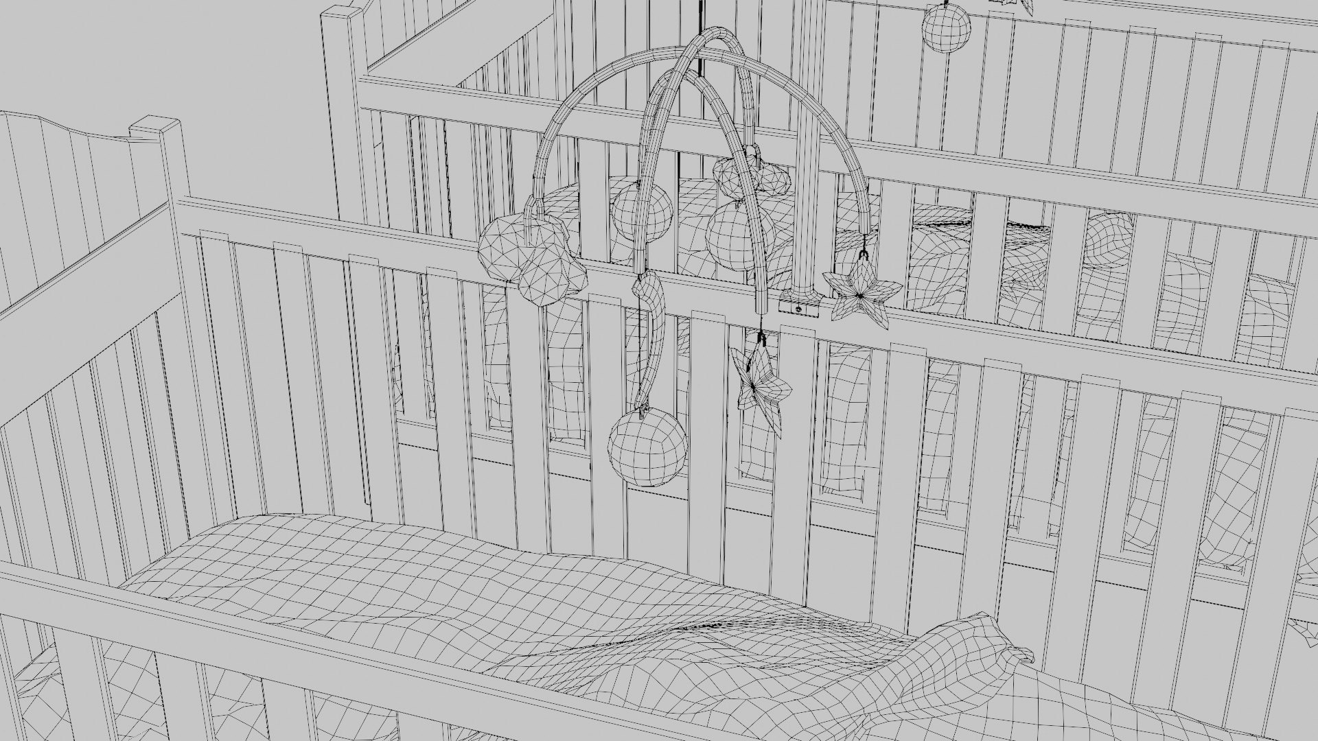 3D Model Baby Crib With Clean And Dirty 4k Pbr Textures - TurboSquid ...