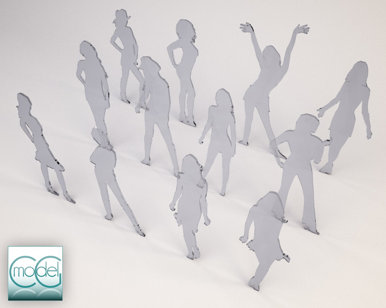 3d Model Of Silhouette People