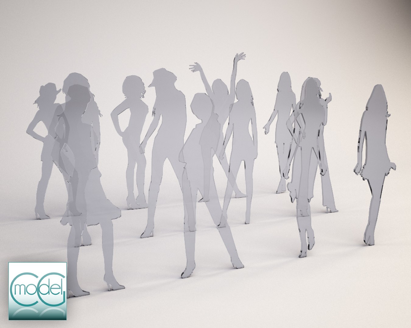 3d Model Of Silhouette People