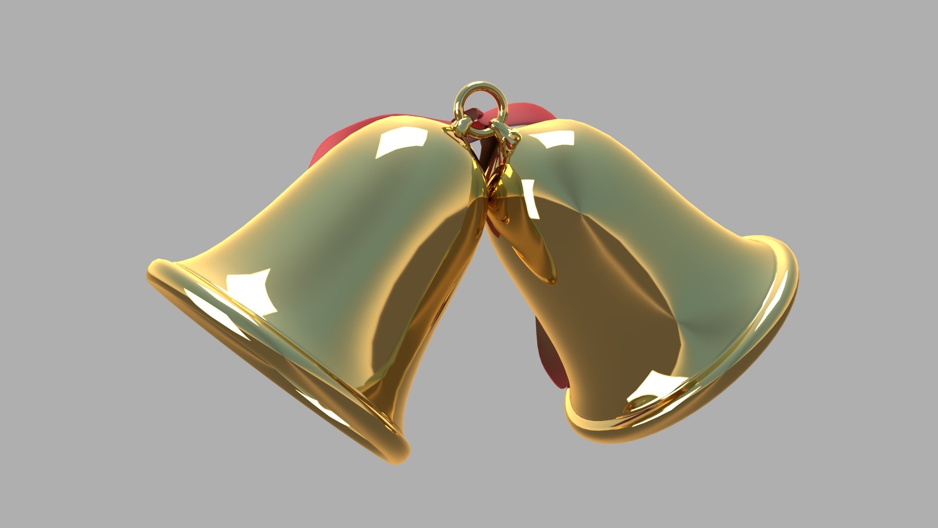 3D Model Christmas Bell Golden - TurboSquid 2343032