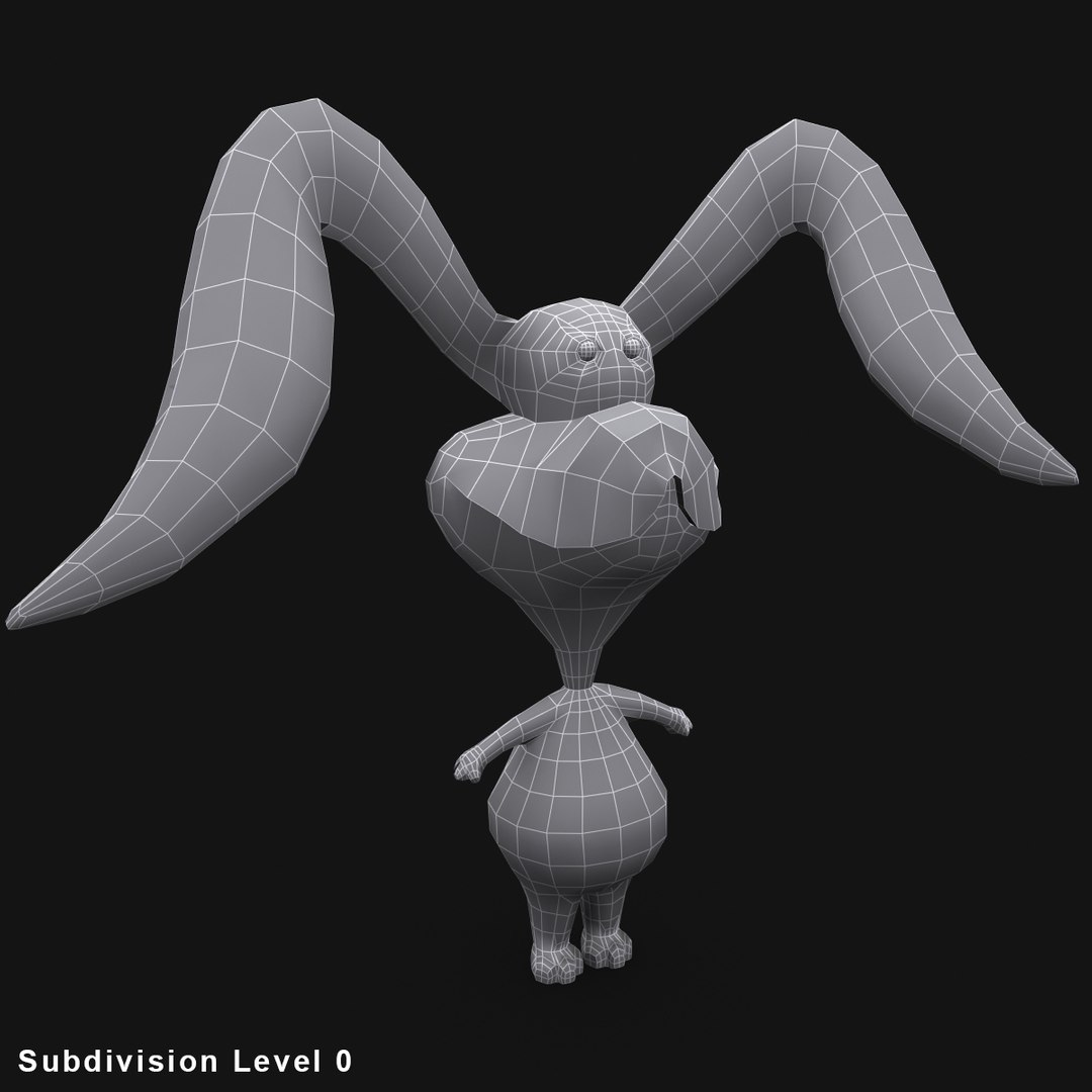3d Cartoon Rabbit Rigged Biped