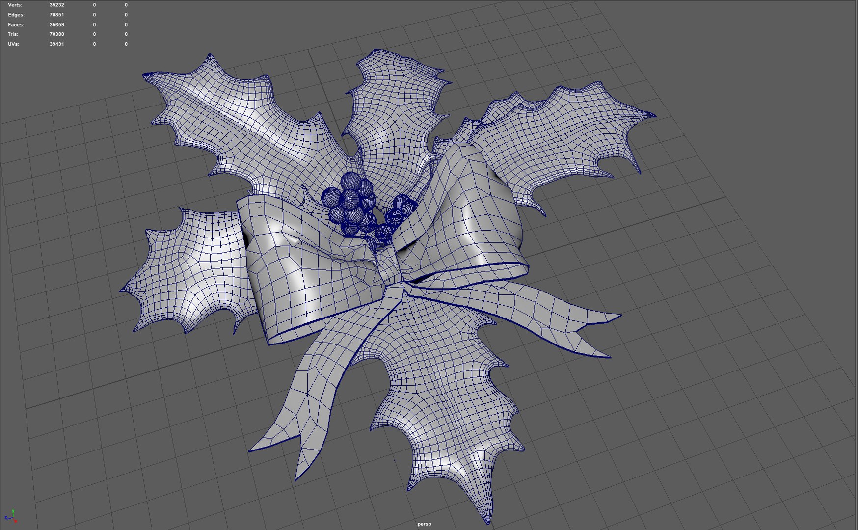 3D christmas holly - TurboSquid 1646391