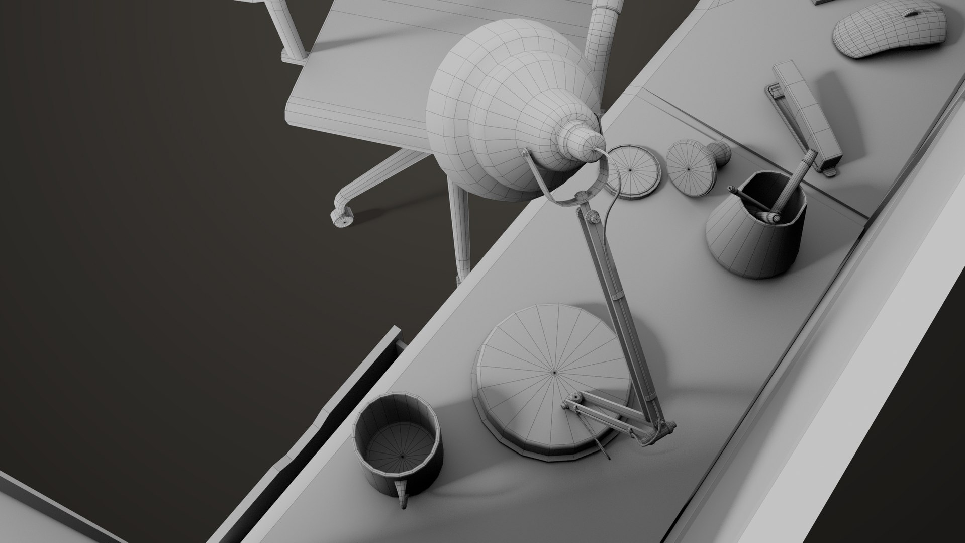 Office Desk Props Single Mat All PBR Unity UE Textures 3D Model ...