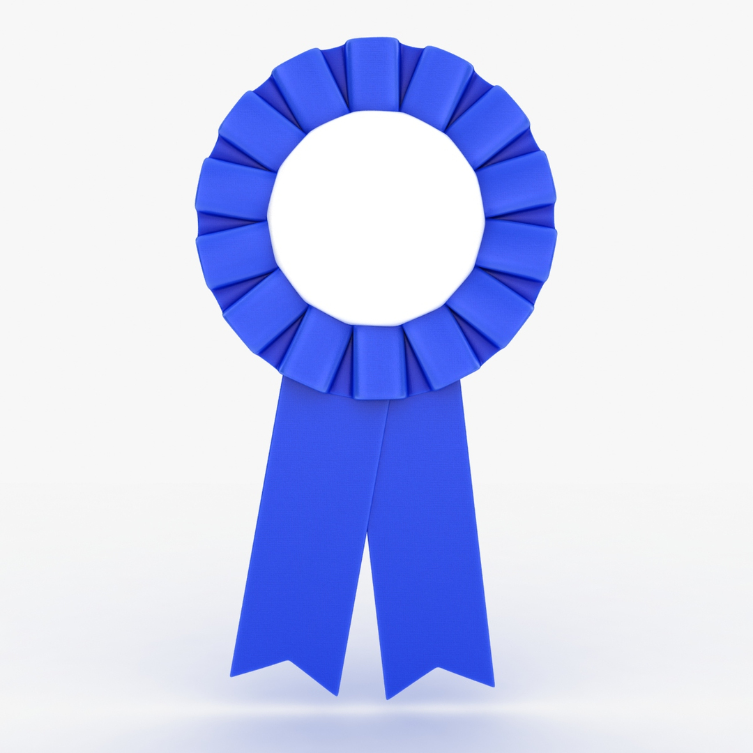 Realistic Award Ribbon Blue 3D - TurboSquid 1216105