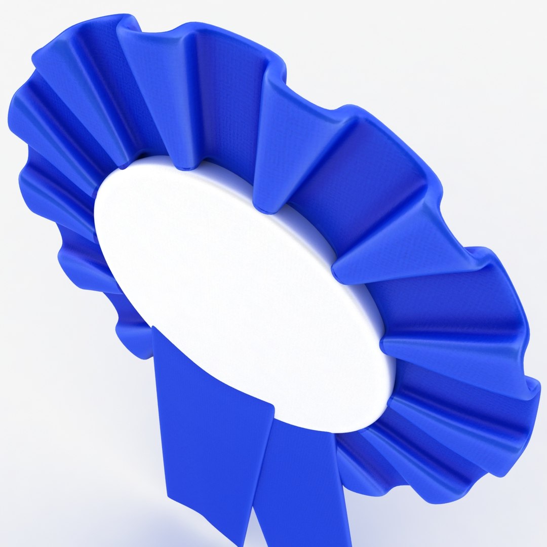 Realistic Award Ribbon Blue 3D - TurboSquid 1216105