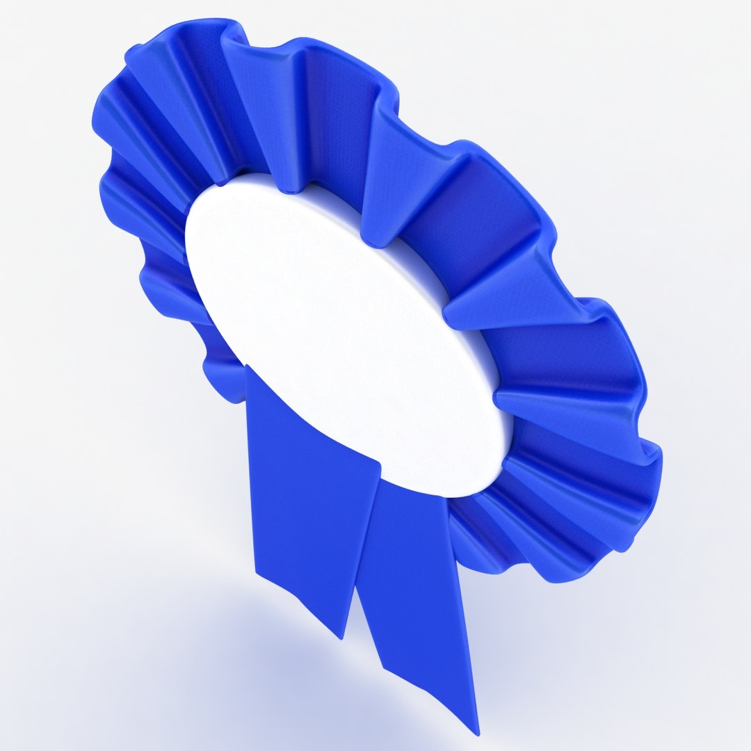 Realistic Award Ribbon Blue 3D - TurboSquid 1216105