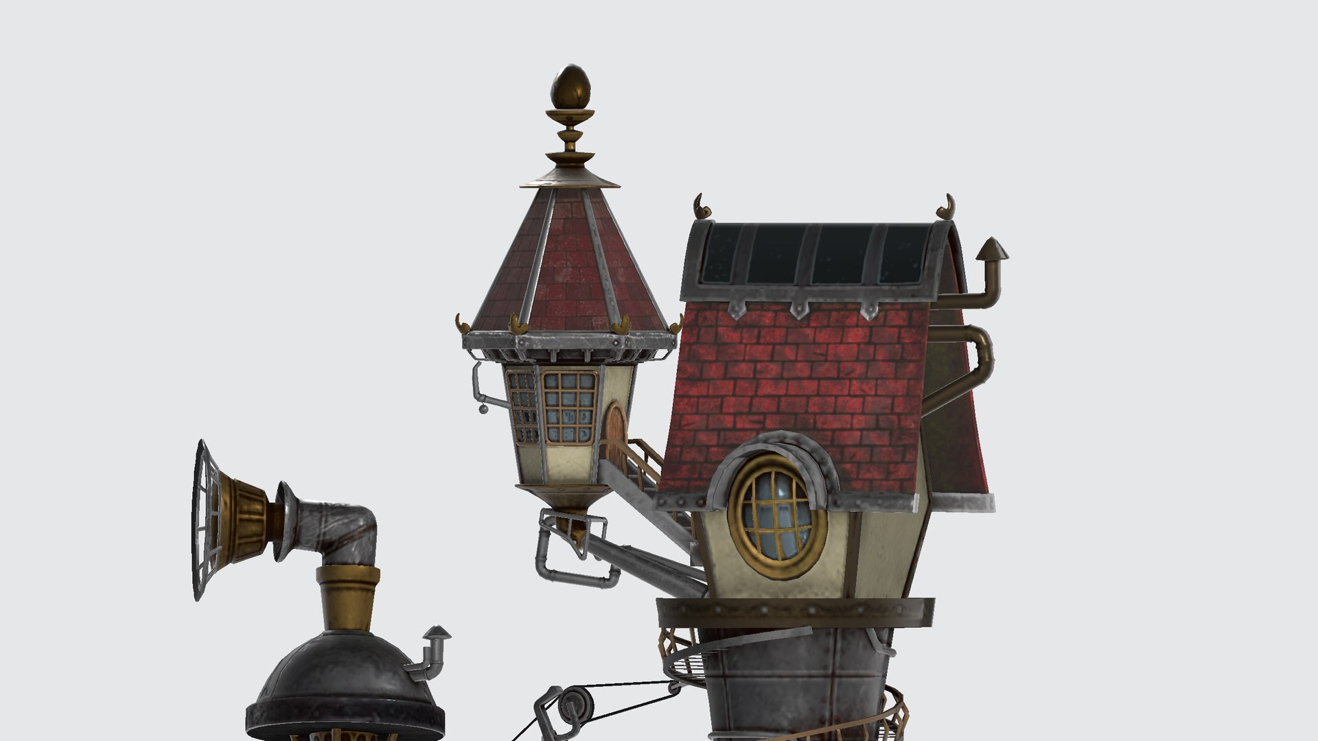 Large Steampunk House 3D Model - TurboSquid 2321696