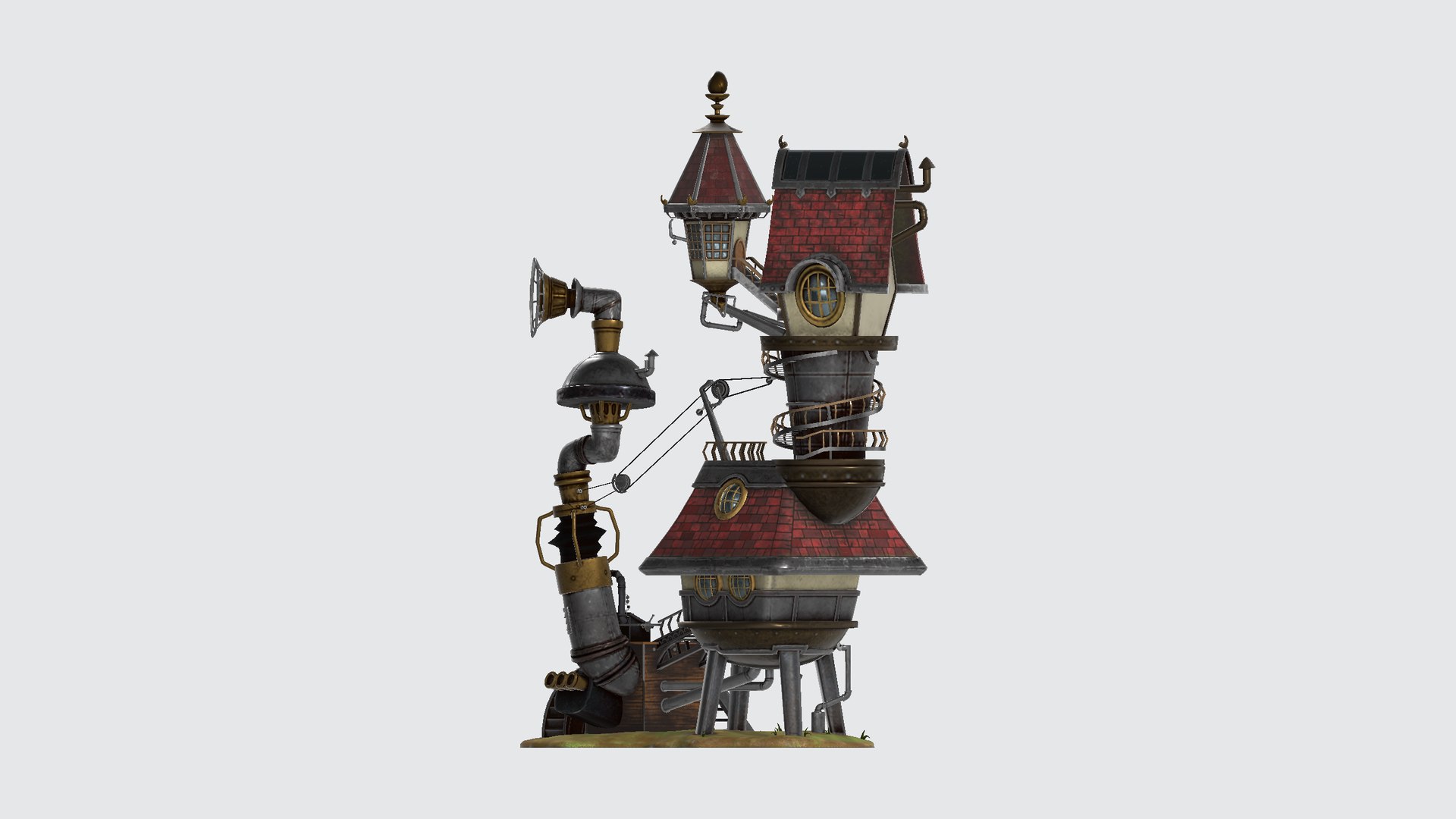 Large Steampunk House 3D Model - TurboSquid 2321696