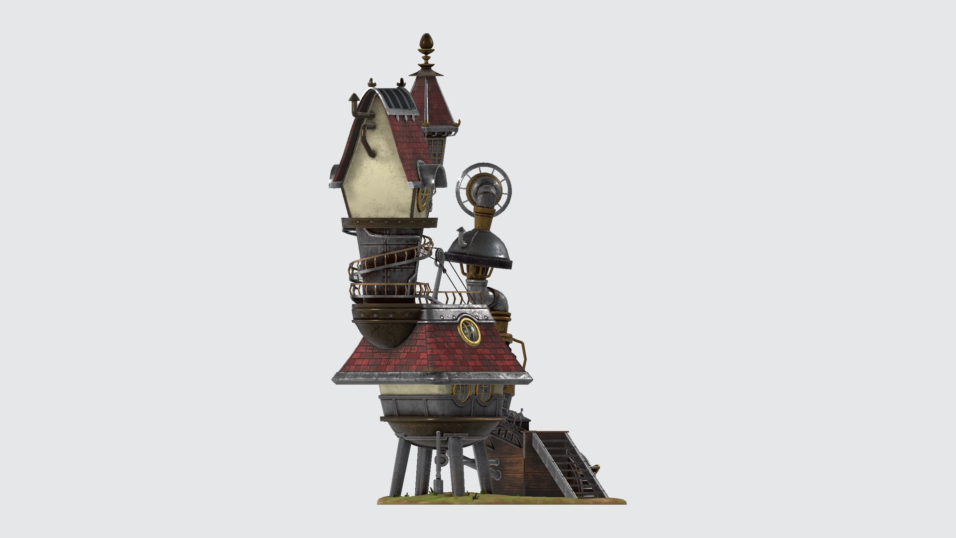Large Steampunk House 3D Model - TurboSquid 2321696