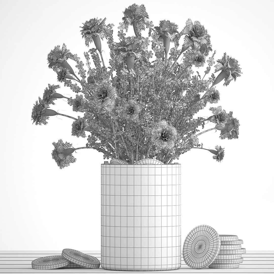 Decorative Bouquet Flowers 3D Model - TurboSquid 1326086