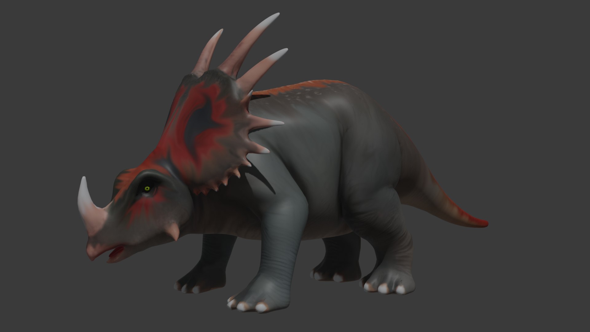 Styracosaurus Dinosaur Rig Blender 3D Model - TurboSquid 2346480