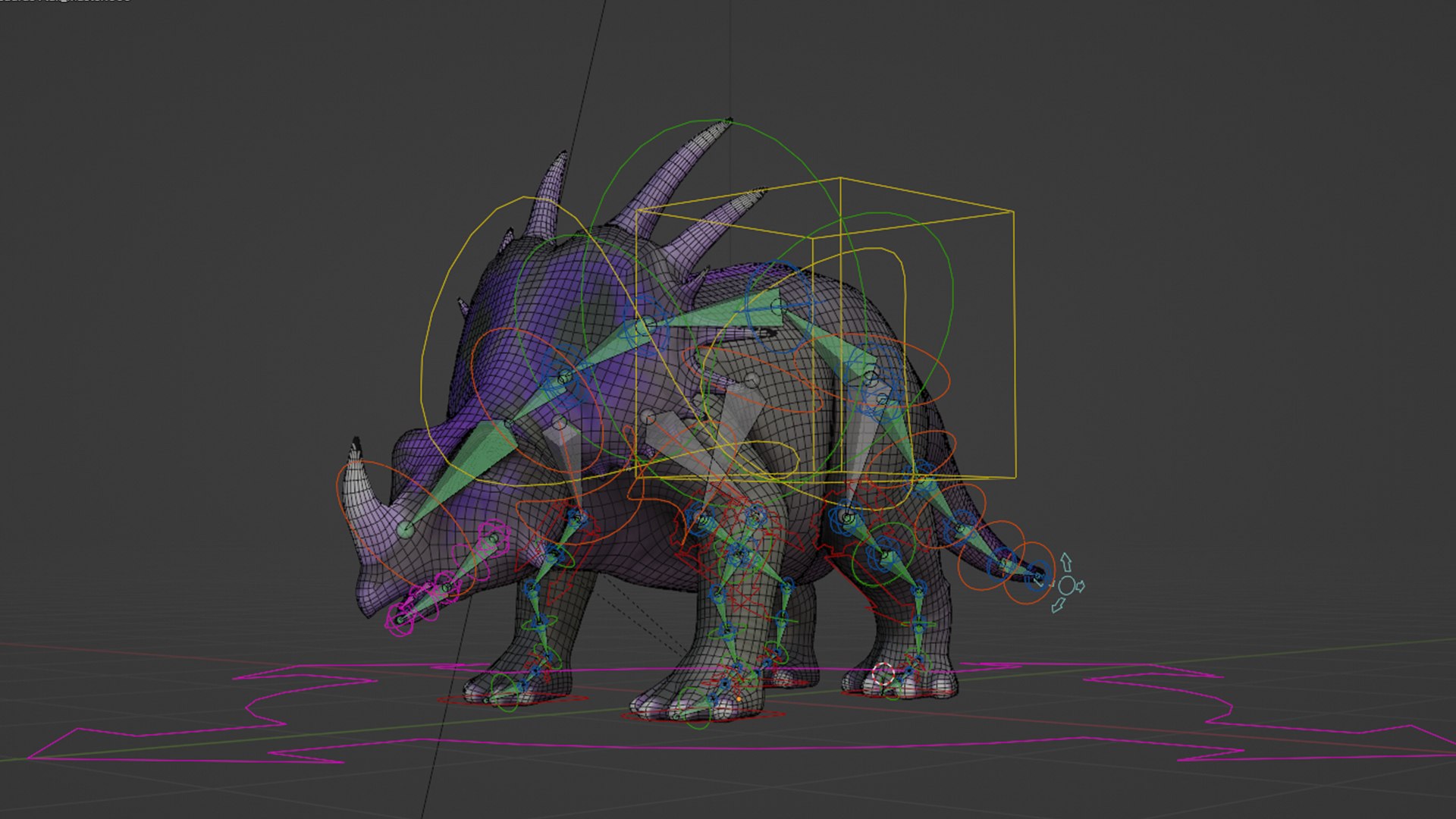 Styracosaurus Dinosaur Rig Blender 3D Model - TurboSquid 2346480