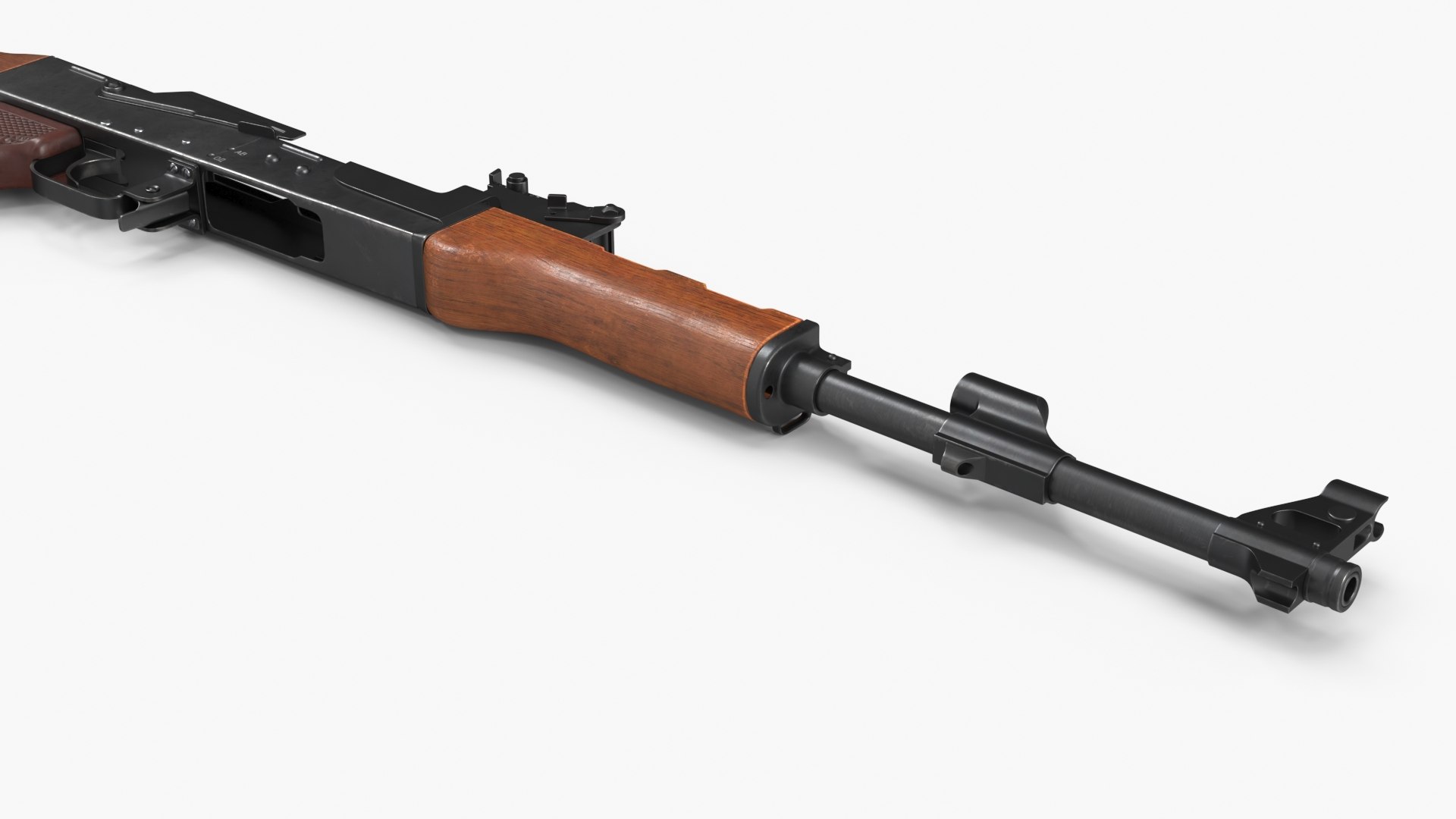 3D AK 47 Barrel With Receiver Model - TurboSquid 2389927