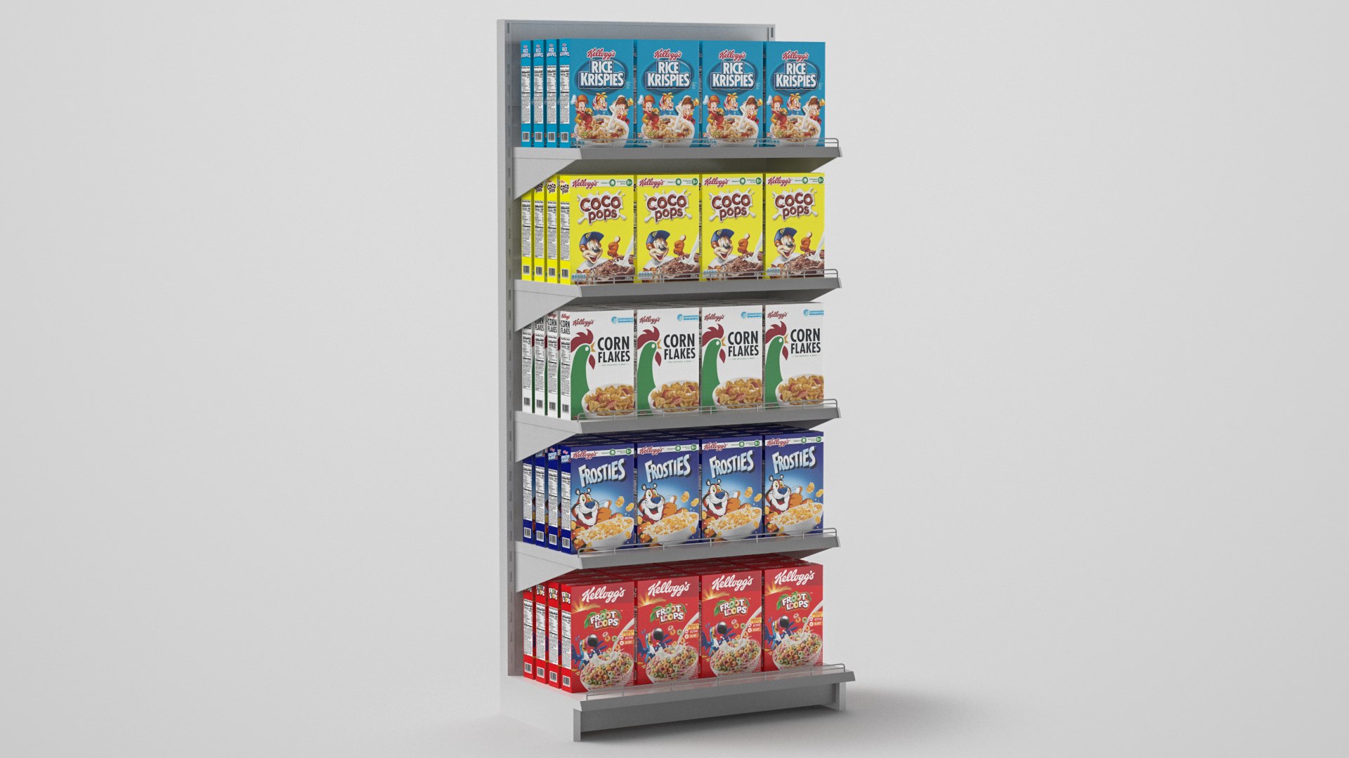 3D Supermarket Shelves Cereal Model - TurboSquid 1677652