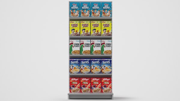 3D supermarket shelves cereal model - TurboSquid 1677652