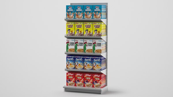 3D supermarket shelves cereal model - TurboSquid 1677652