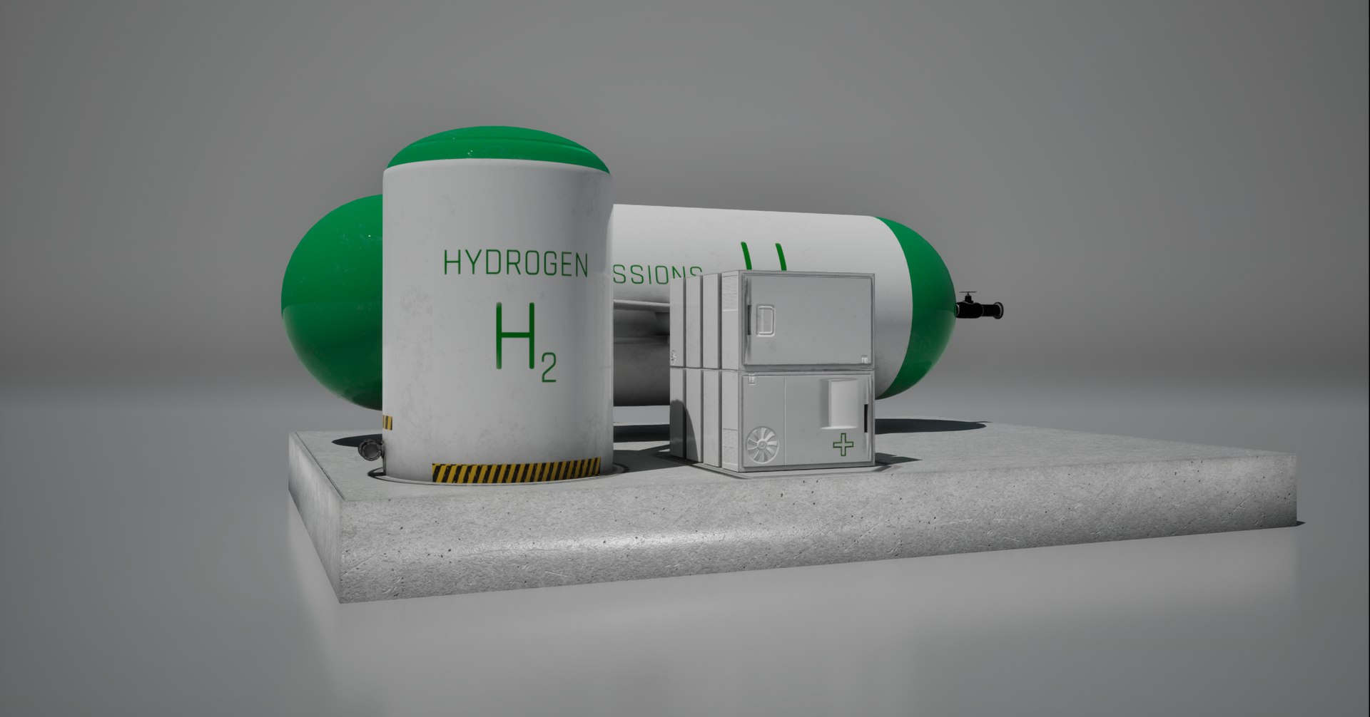 3D Green Hydrogen Energy H2 Tank Model - TurboSquid 2371276