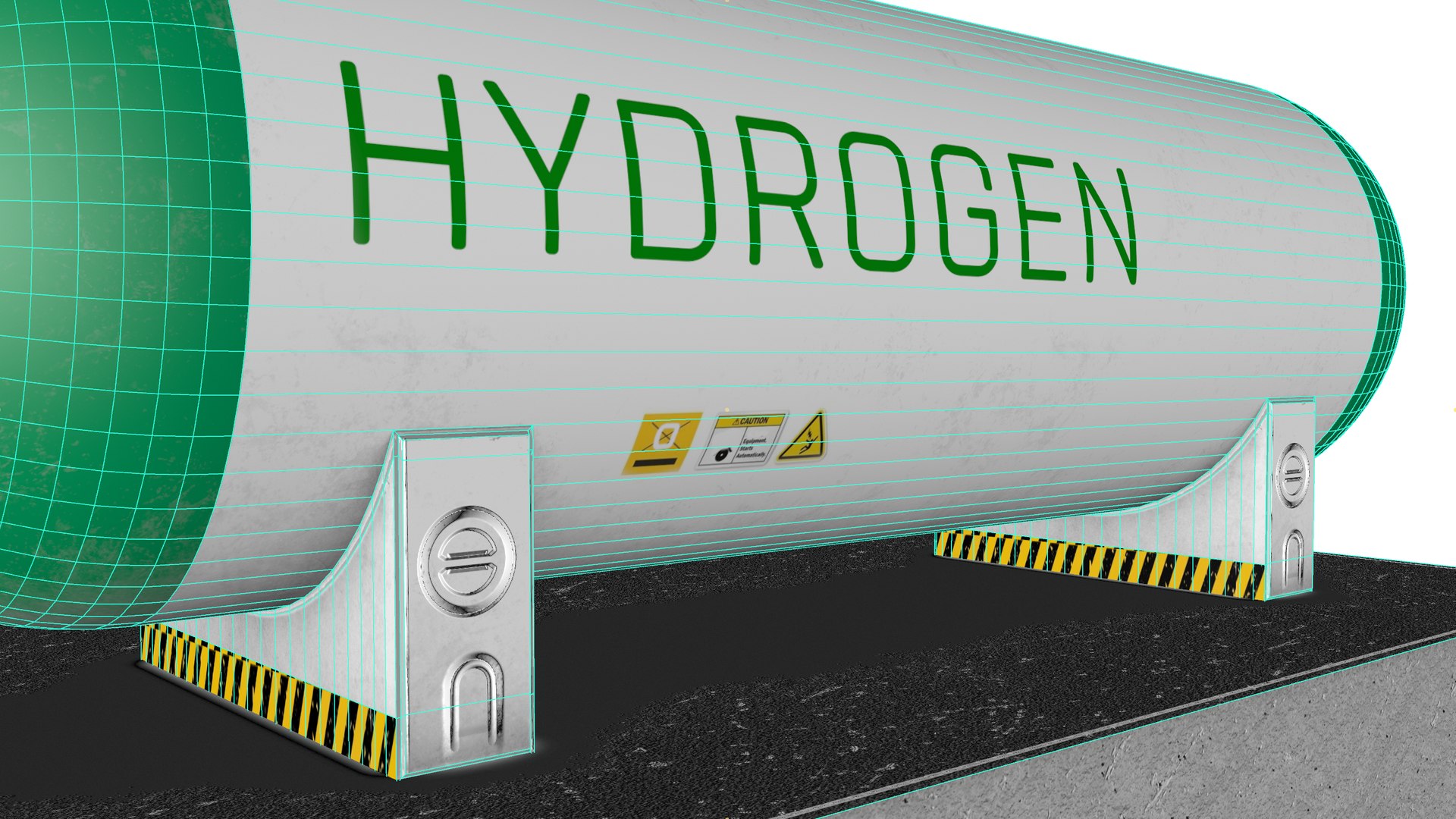 3D Green Hydrogen Energy H2 Tank Model - TurboSquid 2371276