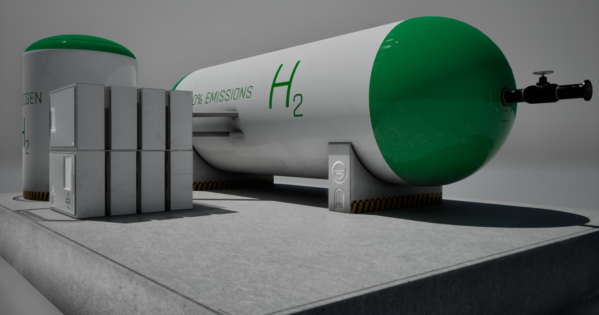 3D Green Hydrogen Energy H2 Tank Model - TurboSquid 2371276
