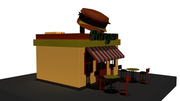 3D burger shop model - TurboSquid 1955569