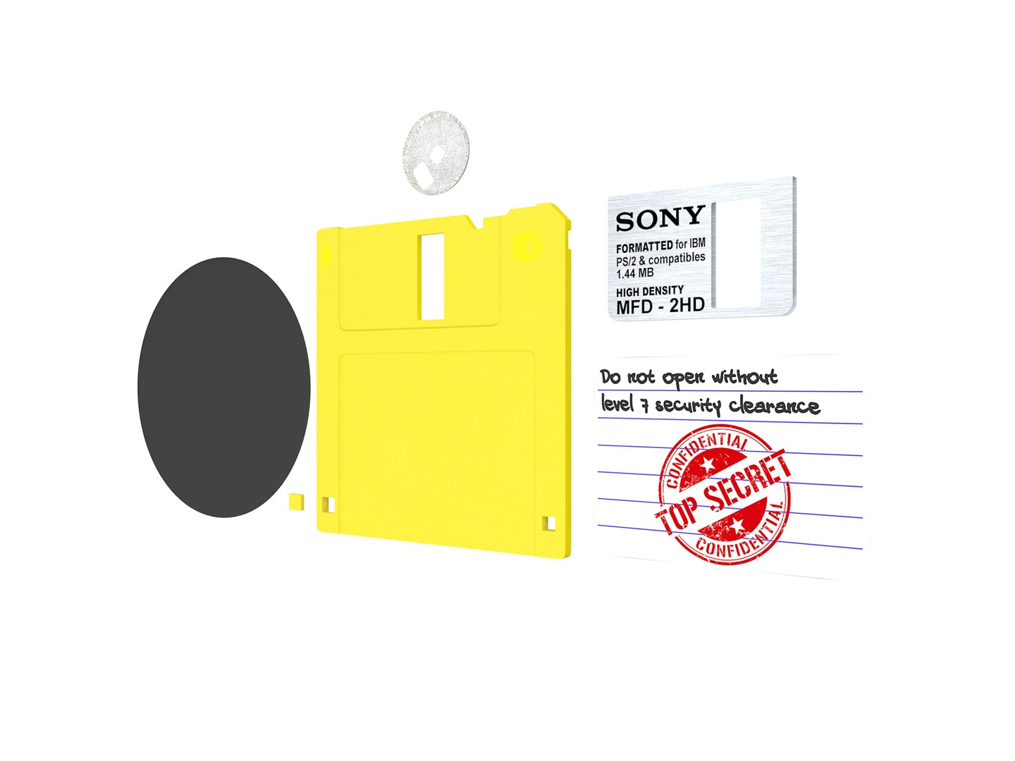 Floppy Disk 3 5 Inch Yellow Model - TurboSquid 1799090