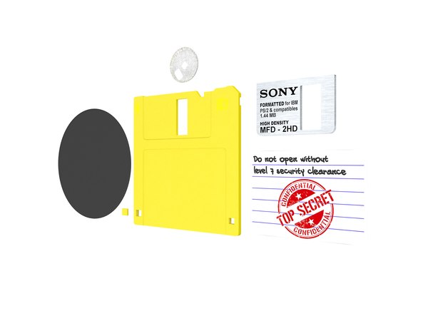 Floppy Disk 3 5 inch yellow model - TurboSquid 1799090